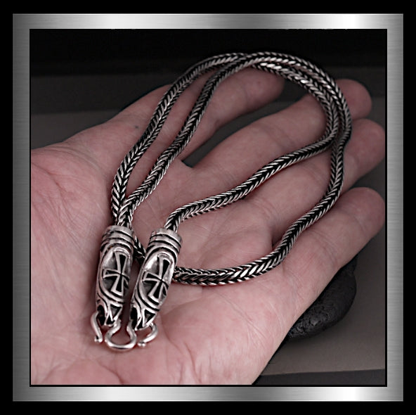 Knights Templar Cross Biker Necklace Bali Rope Chain In 925 Sterling S ...