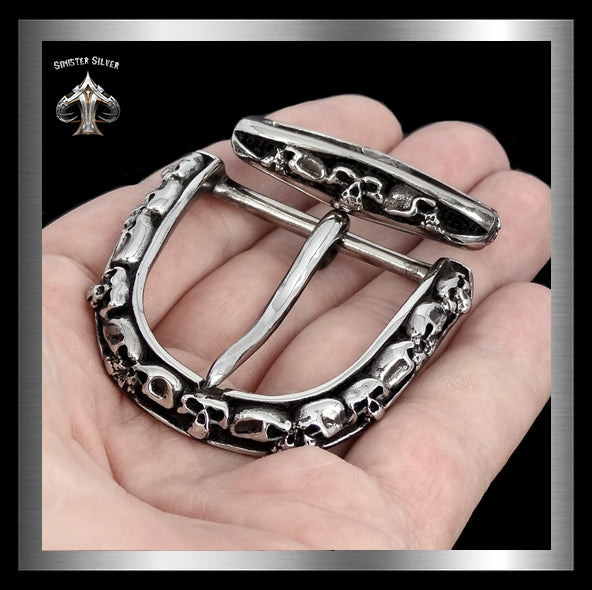 Sterling Silver Biker Skull Gang Two Piece Belt Buckle – Biker Jewelry ...