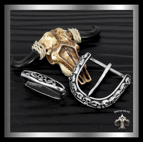 Sterling Silver Biker Skull Gang Two Piece Belt Buckle – Biker Jewelry ...