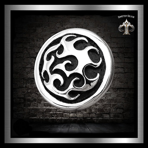 Sterling Silver Classic Custom Flames Concho – Biker Jewelry Club ...