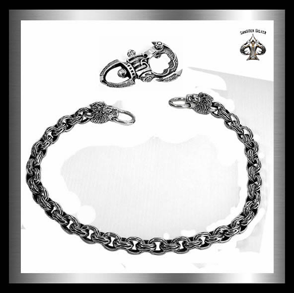 Sterling Silver Biker Lion Flame Link Wallet Chain – Biker Jewelry Club ...